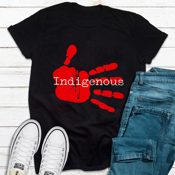 Bold Indigenous Handprint Tee - Cultural Identity Statement T-Shirt ...