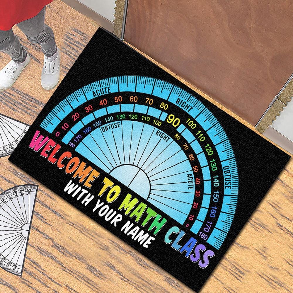 Personalized Classroom Door Mat, Welcome To Math Class, Math Teacher ...
